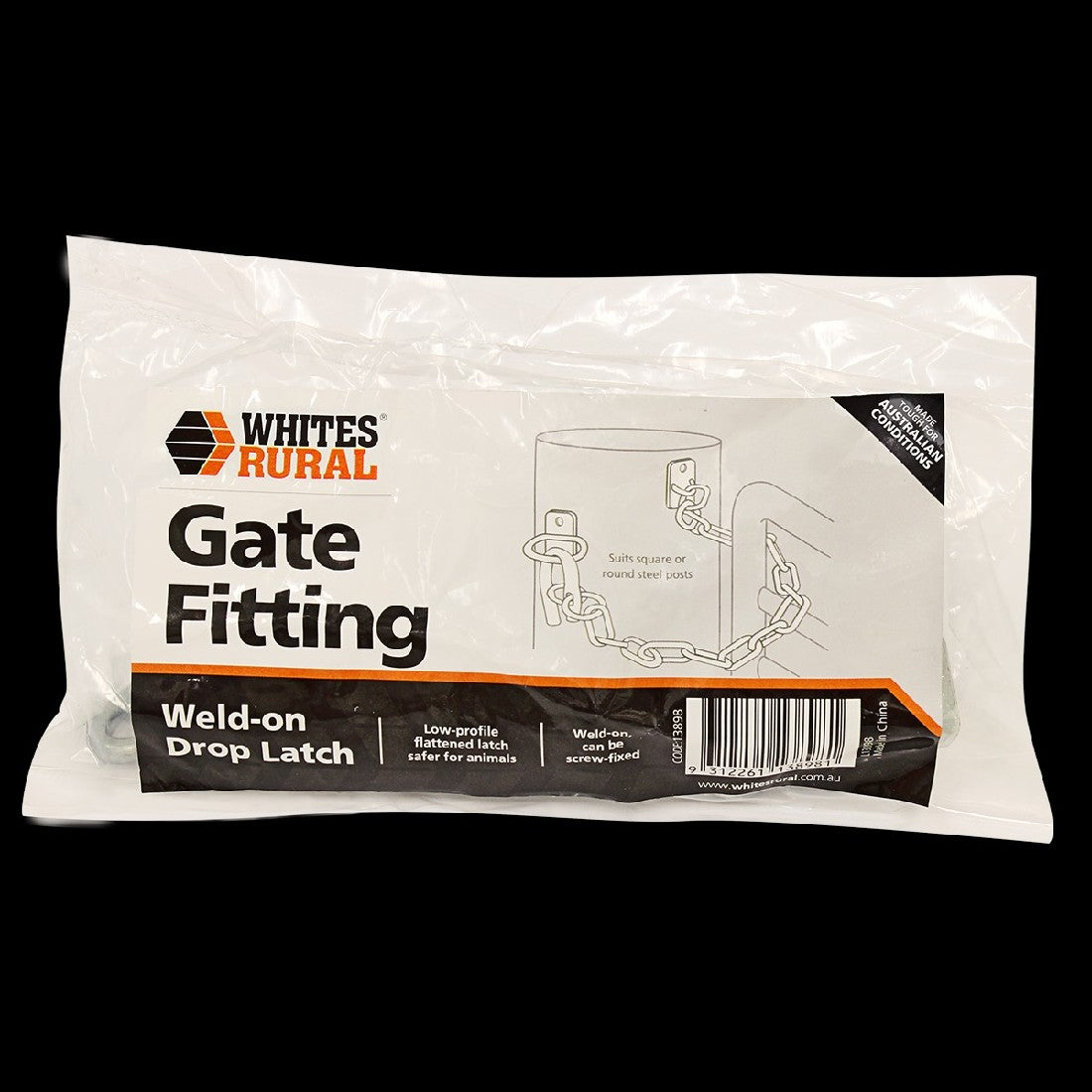 GATE FITTING SET - DROP LATCH FG15 WHITES – Rand Farm Supplies